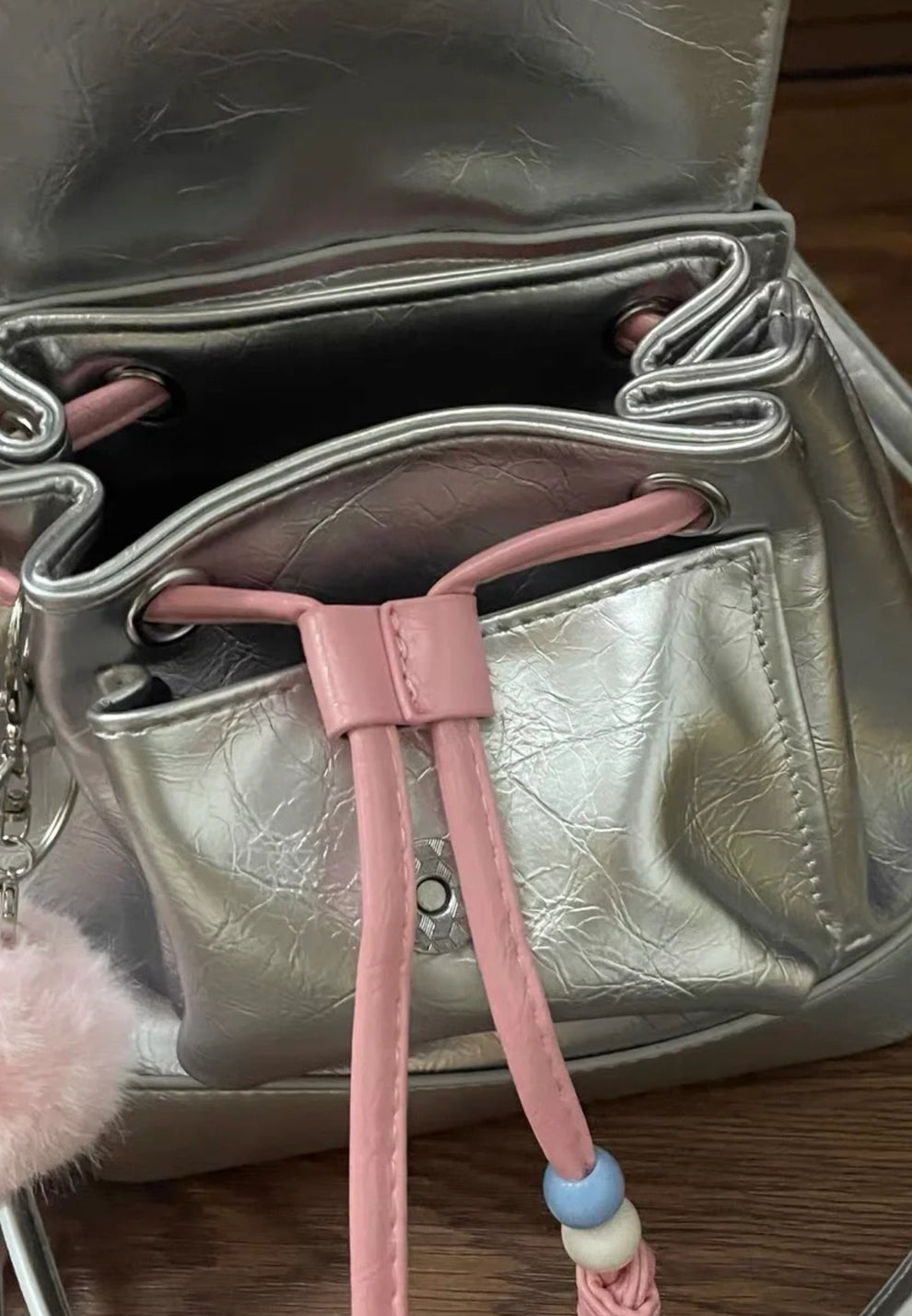 Mini Silver Backpack | Bag | Three Fleas