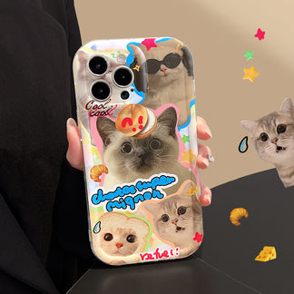 [ Meme Case ] Fat cat diary air-cusion phone case – Three Fleas