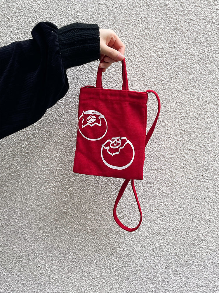 Tomato Red Mini Crossbody Canvas Bag | Three Fleas