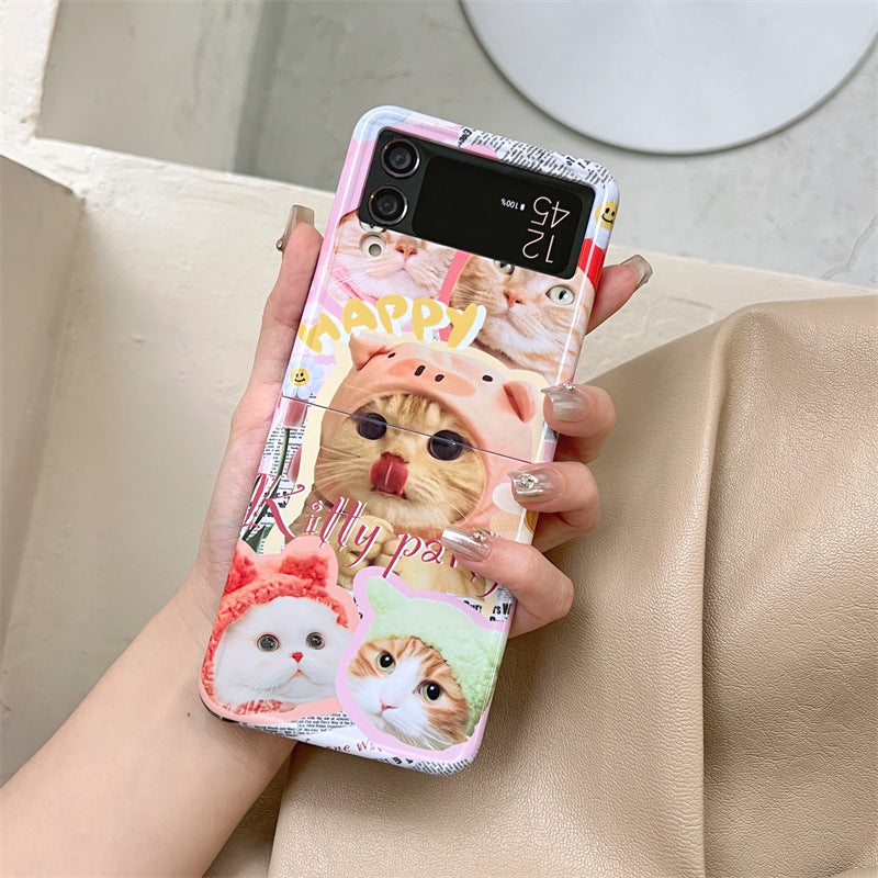 [ Meme Case ] Kitty party Samsung Galaxy Z Flip3/4 phone case | Three Fleas