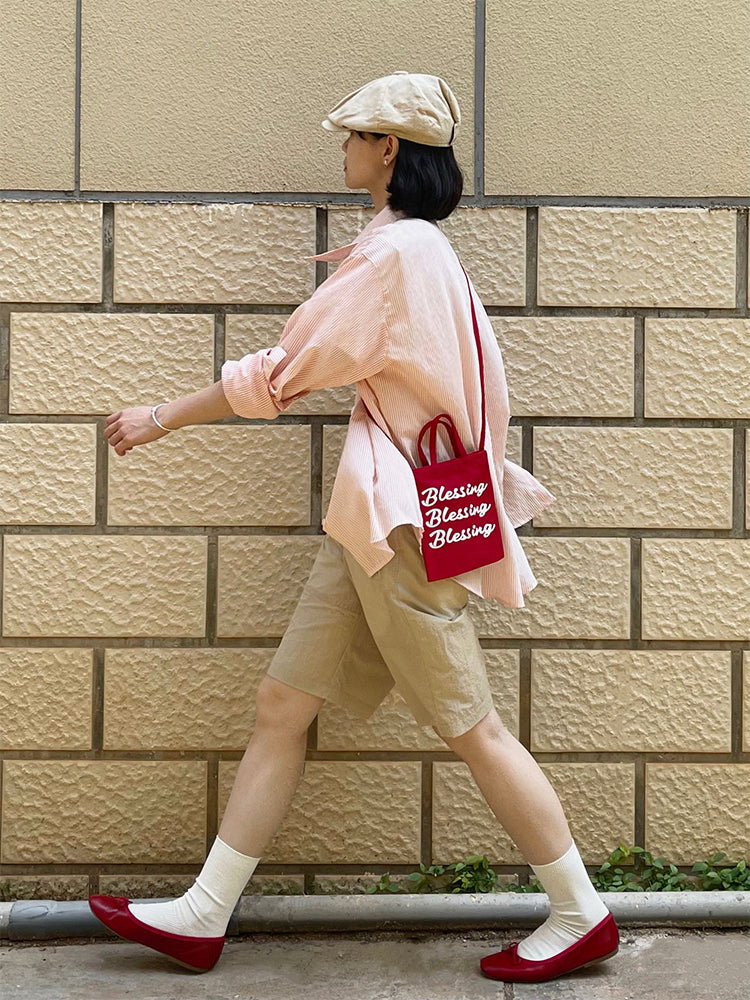 Tomato Red Mini Crossbody Canvas Bag | Three Fleas