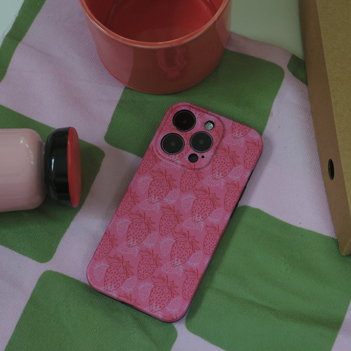 I Like Strawberry Dopamine Phone Case | iPhone Case | Three Fleas