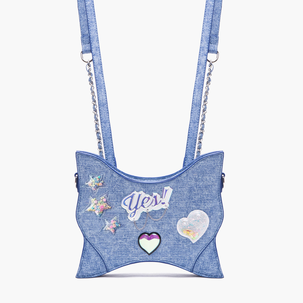 Y2k Butterfly shape denim backpack | Bag | Three Fleas