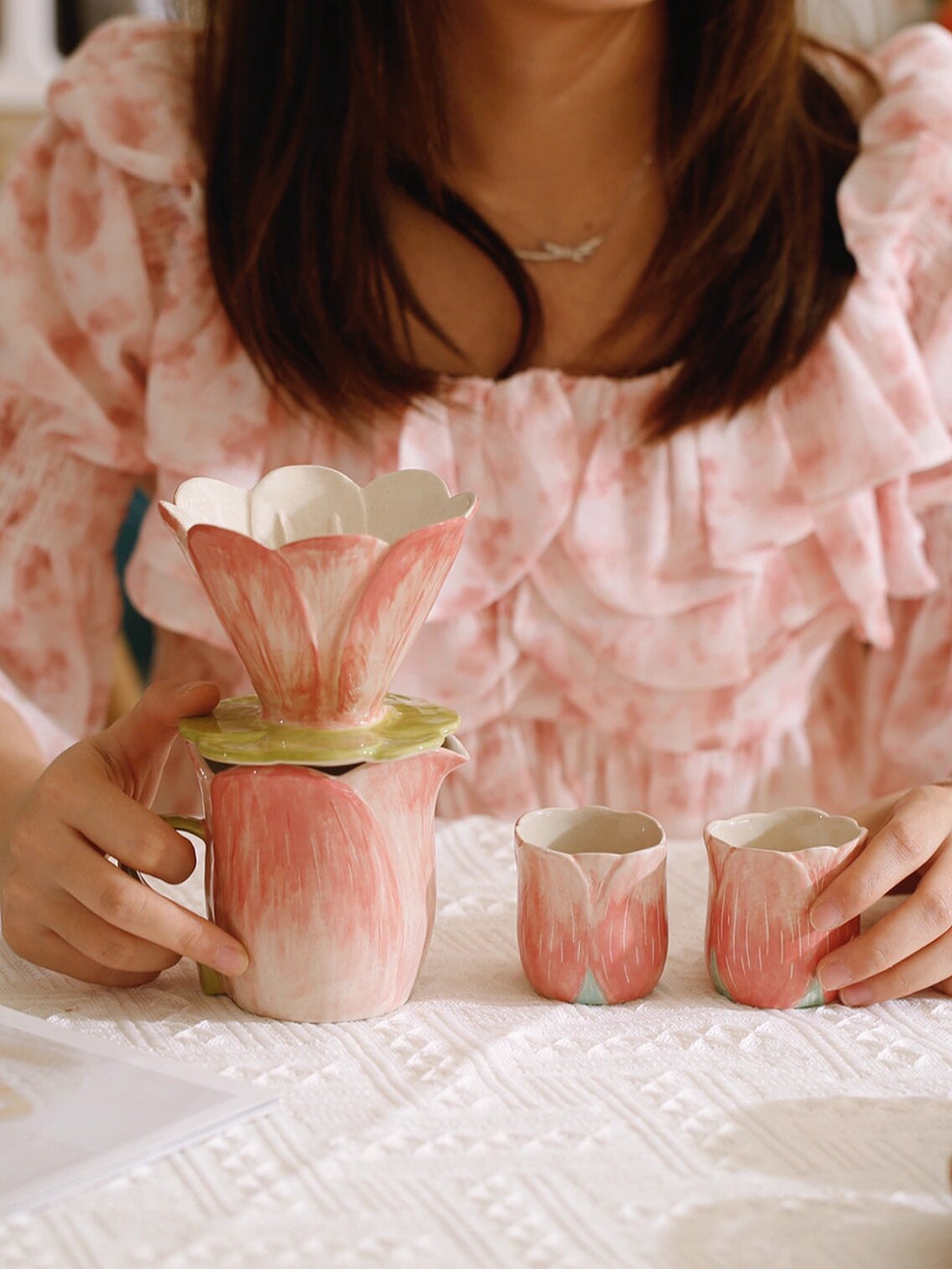 Original」Handmade Ceramic Flower Coffee Filter Set | Indie Brand ...