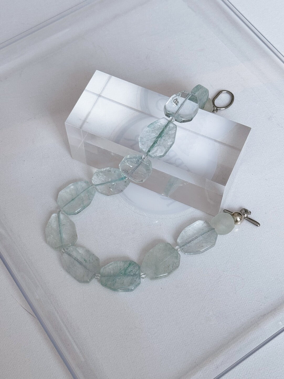 Pharpha Natural Mint Green Quartz Necklace | Jewelry | Three Fleas