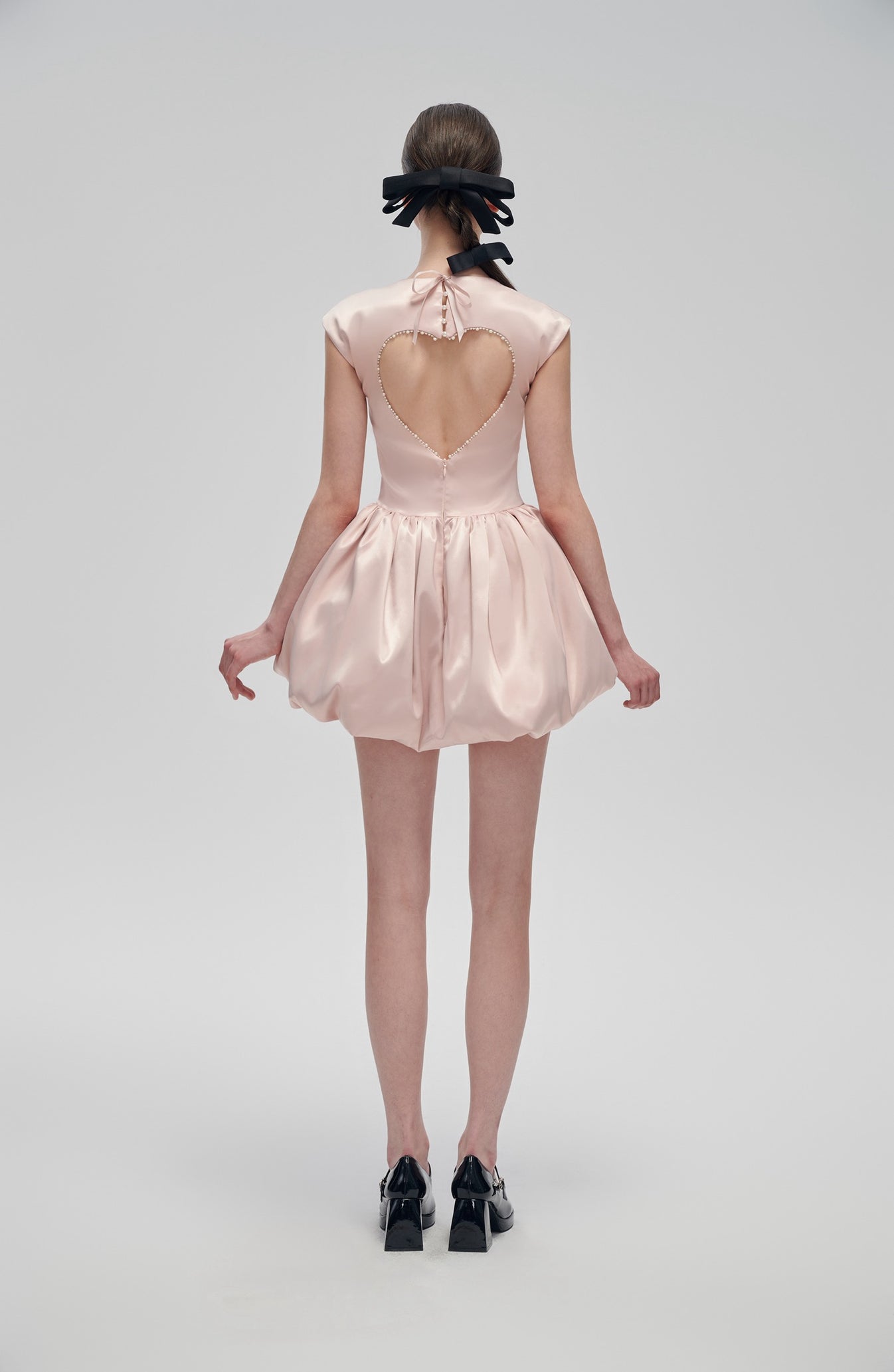Pink Mini Dress with Open Heart Back | Dress | Three Fleas