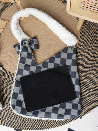 Plaid Cat Bow Shoulder Bag | Bag | Three Fleas