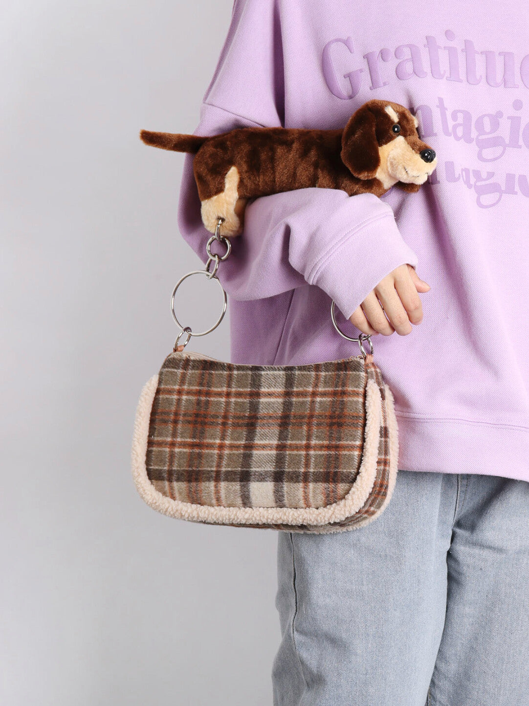 Plush Dachshund Shoulder Bag | Bag | Three Fleas