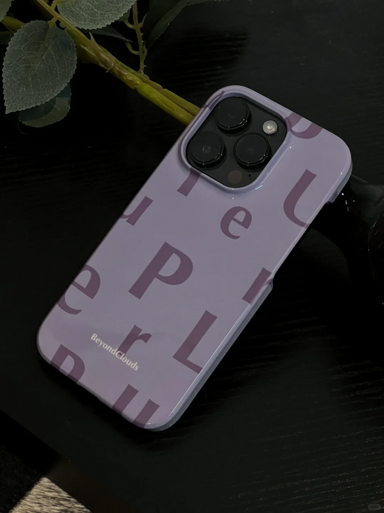 Purple Alphabet Printed Phone Case | iPhone Accessories | Three Fleas