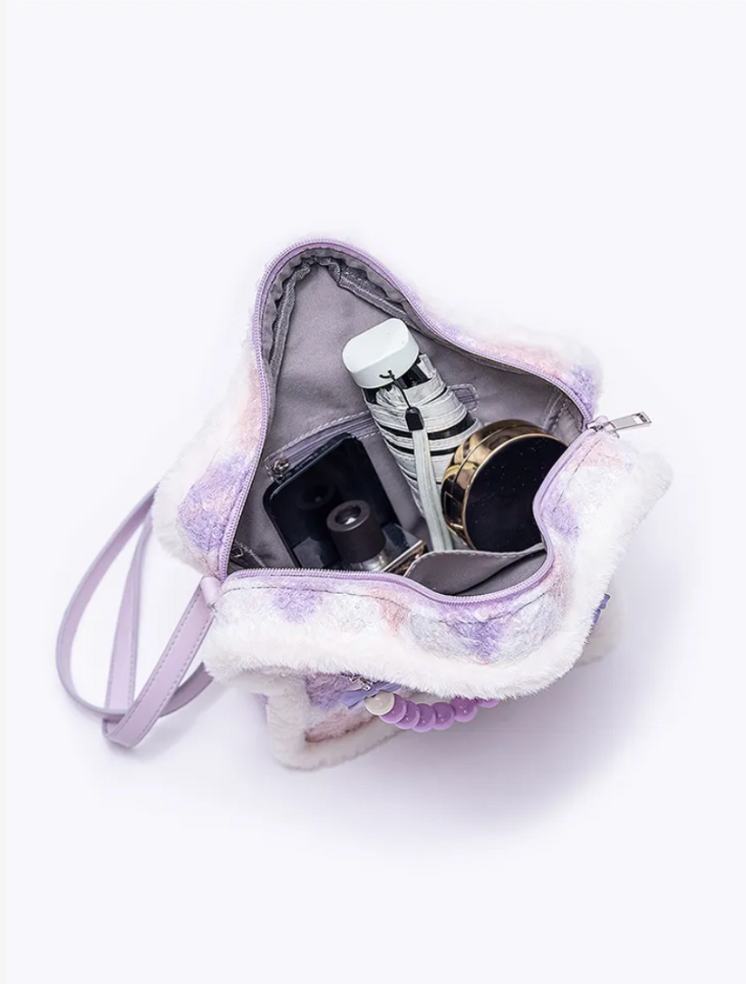 Purple Plush Star Shape Backpack | Bag | Three Fleas