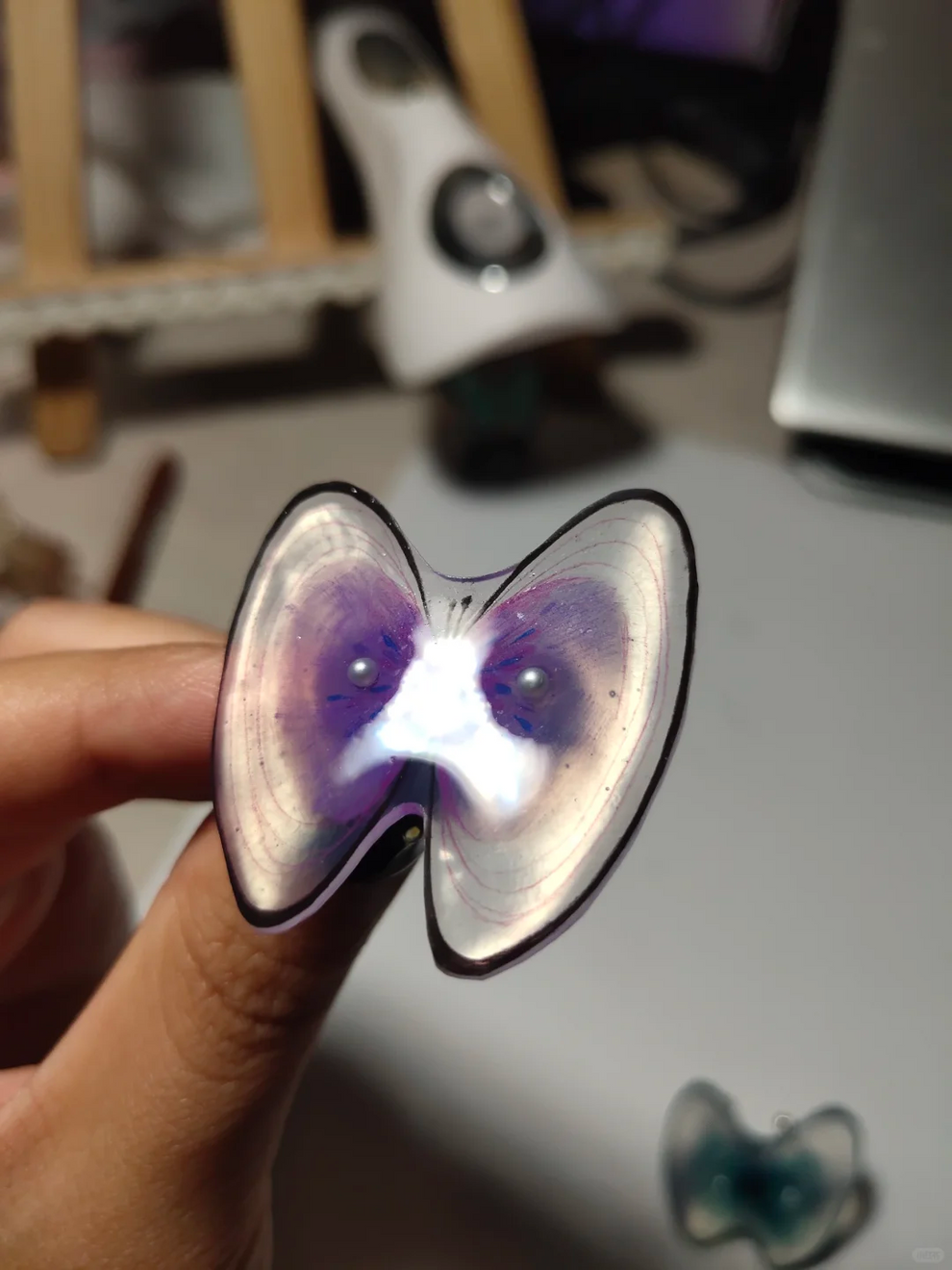 Shell Butterfly Shrink Plastic Ring | Jewelry | Three Fleas