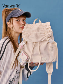 Vanwalk Sport Series Ruffled Drawstring Backpack | Bag | Three Fleas