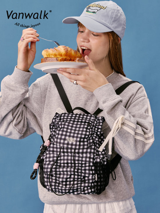 Vanwalk Sport Series Ruffled Drawstring Cloud Backpack | Bag | Three Fleas
