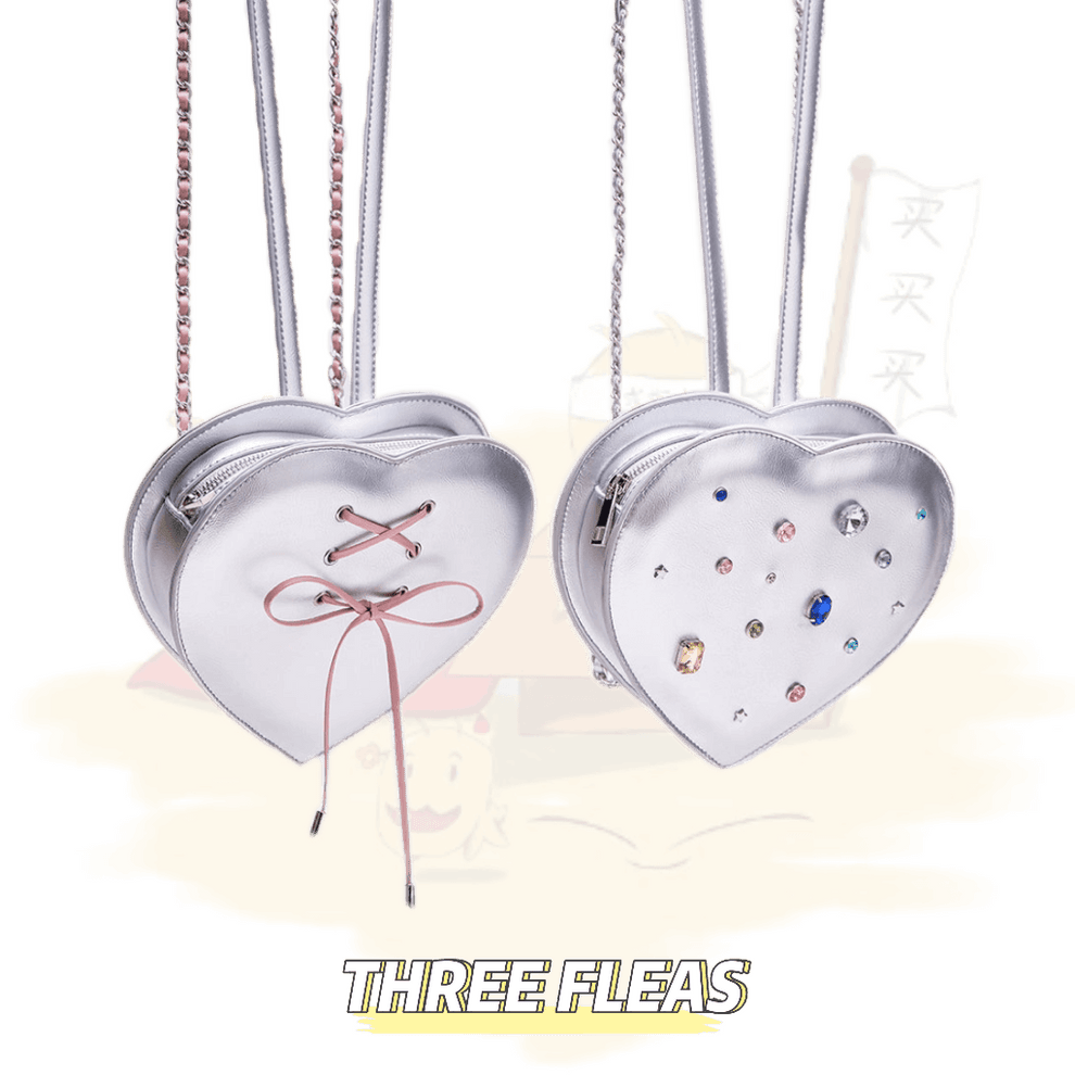 Y2k Bowtie bandage gemstone heart shape backpack | Bag | Three Fleas