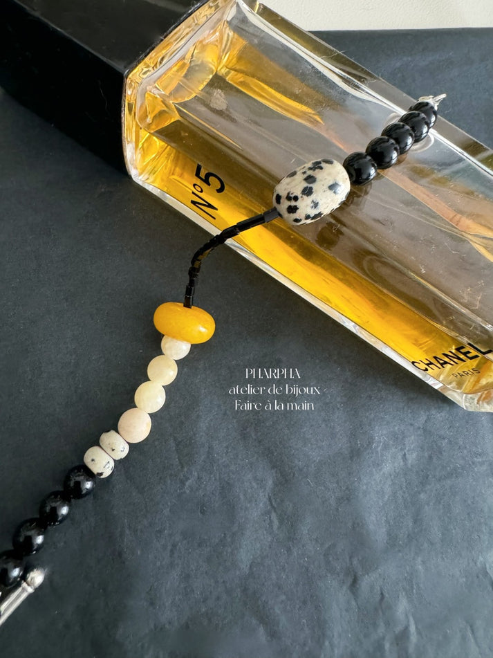 Yellow Jade Peace Buckle Beaded Bracelet | Jewelry | Three Fleas