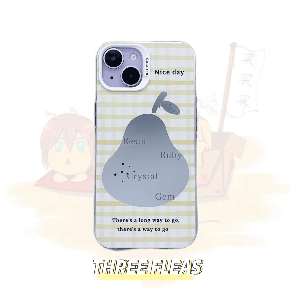 Matte Heart Butterfly Pear Phone Case | iPhone Case | Three Fleas