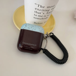 Aesthetic Chocolate and Blue | AirPods Case | Three Fleas