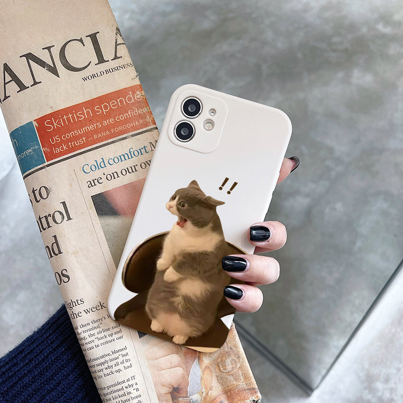 [ Meme Case ] Standing Cat Phone Case For Couple | Phone Case | Three Fleas