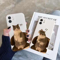 [ Meme Case ] Standing Cat Phone Case For Couple | Phone Case | Three Fleas